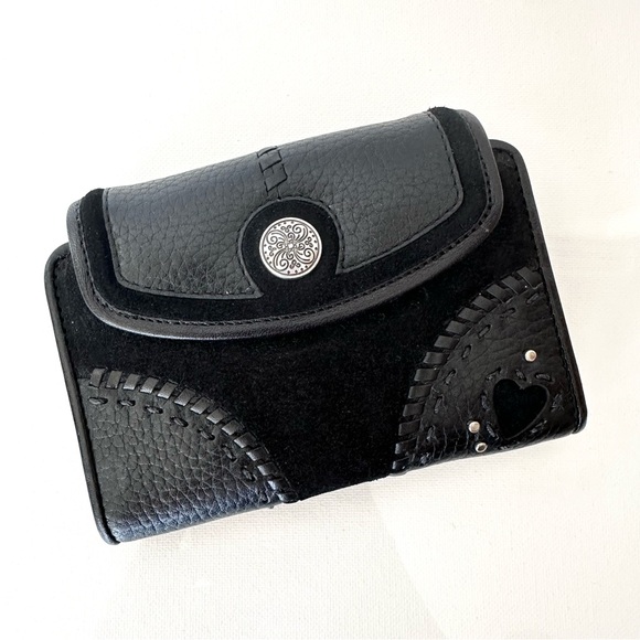 Brighton | Bags | Vintage Brighton Black Leather Studded Wallet | Poshmark